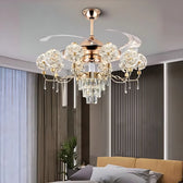 Remote Control LED Chandelier Fan For Living Room - Elegant